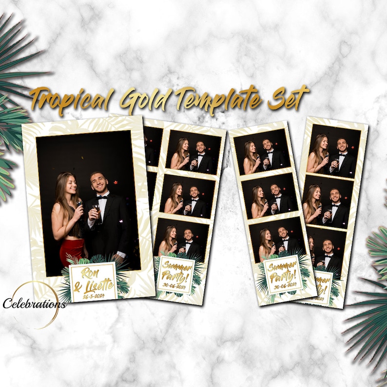 Summer Tropical Photo Booth Template | Png & PSD | Leaves Palm Template ...