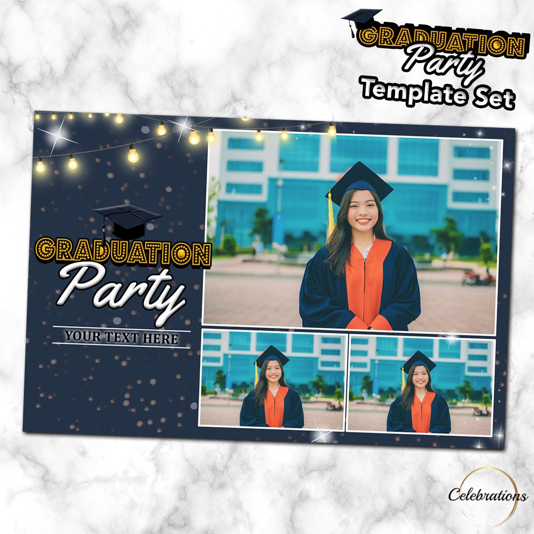 Graduation Party Template Set, Photo-booth Overlay, Graduations ...