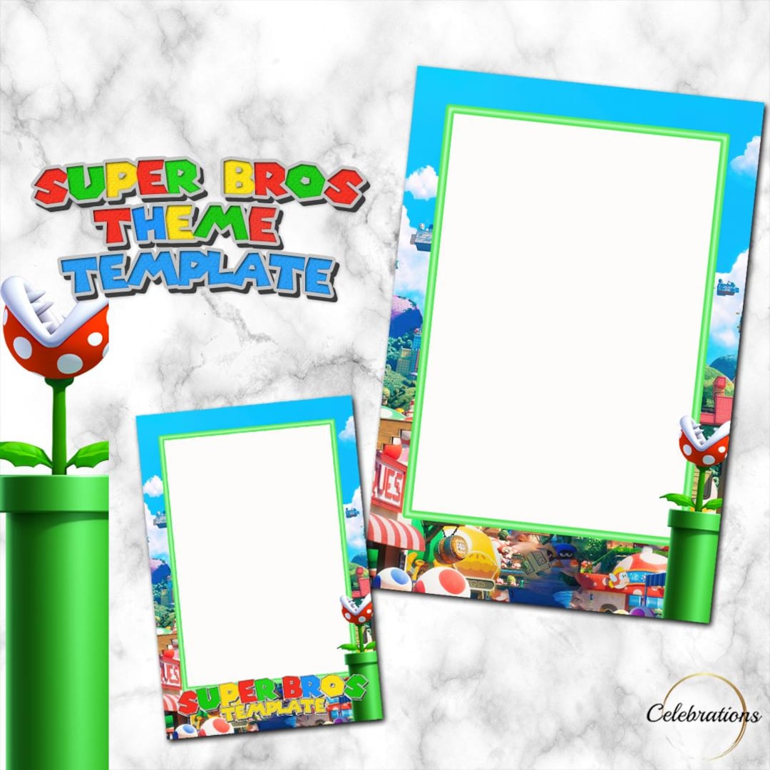 Super Bros Themed Template Set | 4x6/10x15 1200x1800 | for Any Photos ...