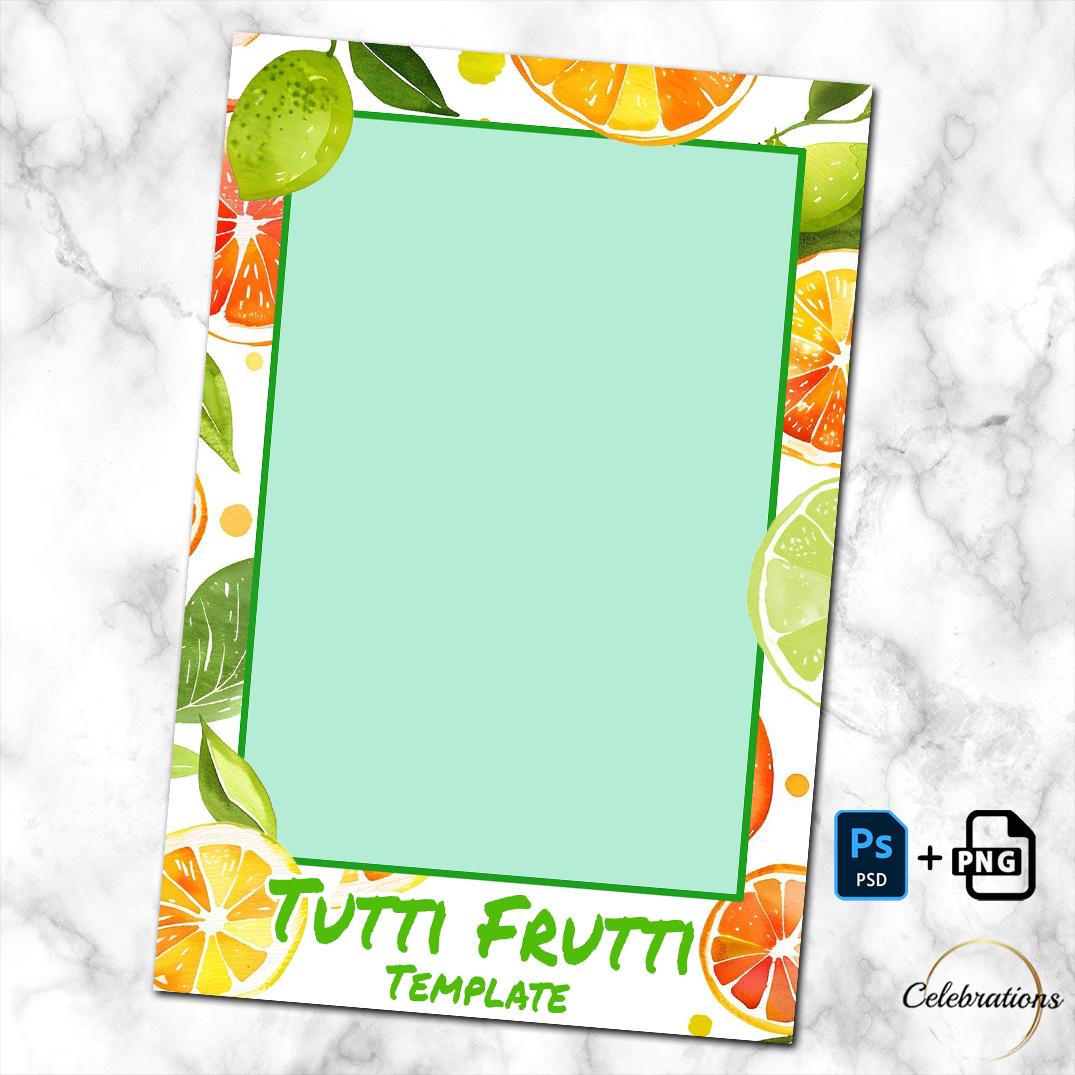Tutti Frutti Theme Photobooth Template | Tropical Fruit Lime Theme ...