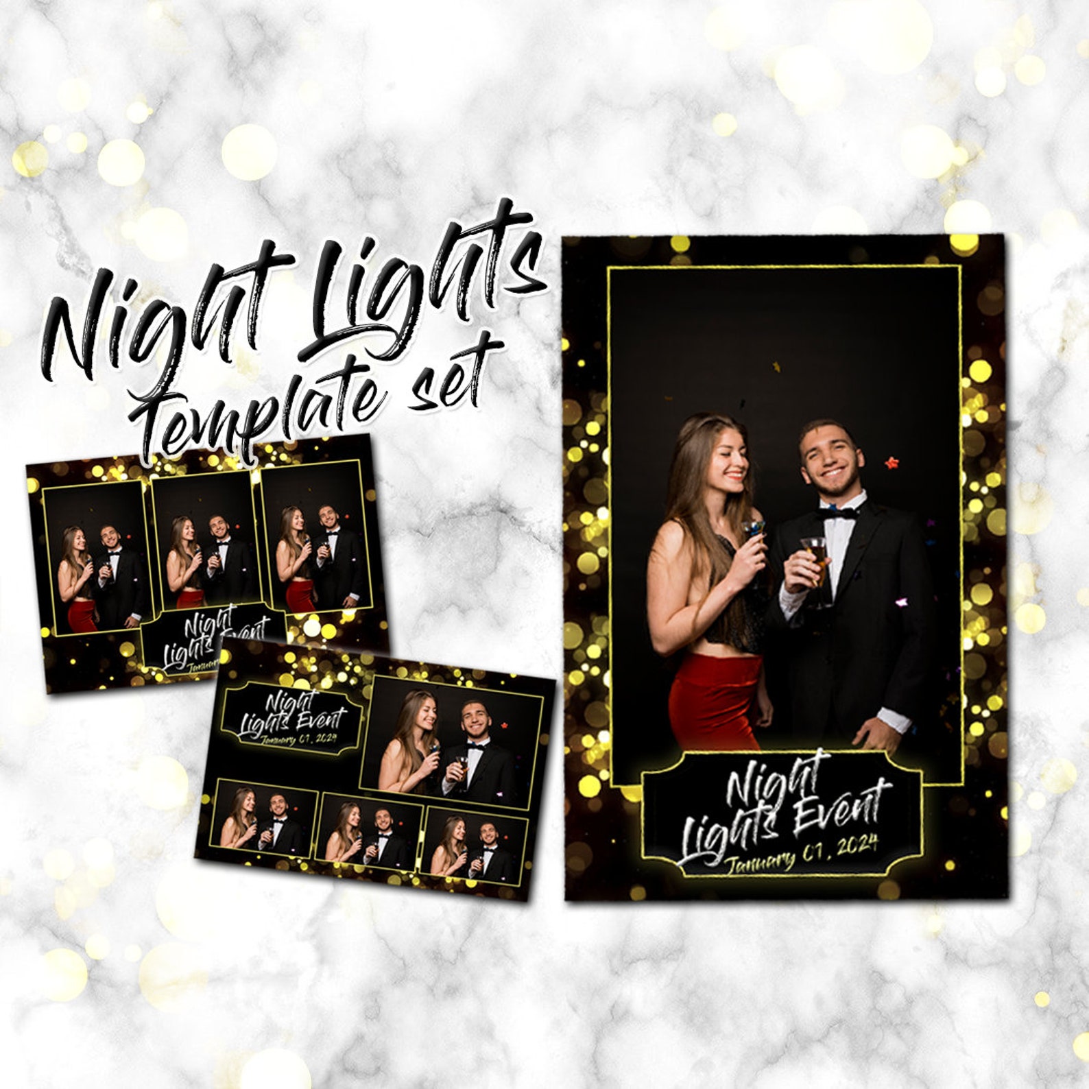 Night/time Lights Template Set | Bokeh Wedding Birthday Party Event ...