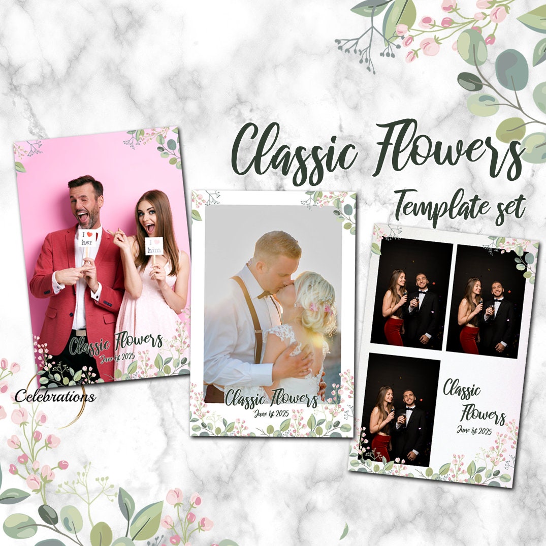 Stunning Photo Booth Template Bundle - 45 Photo-booth Overlays! Wedding ...