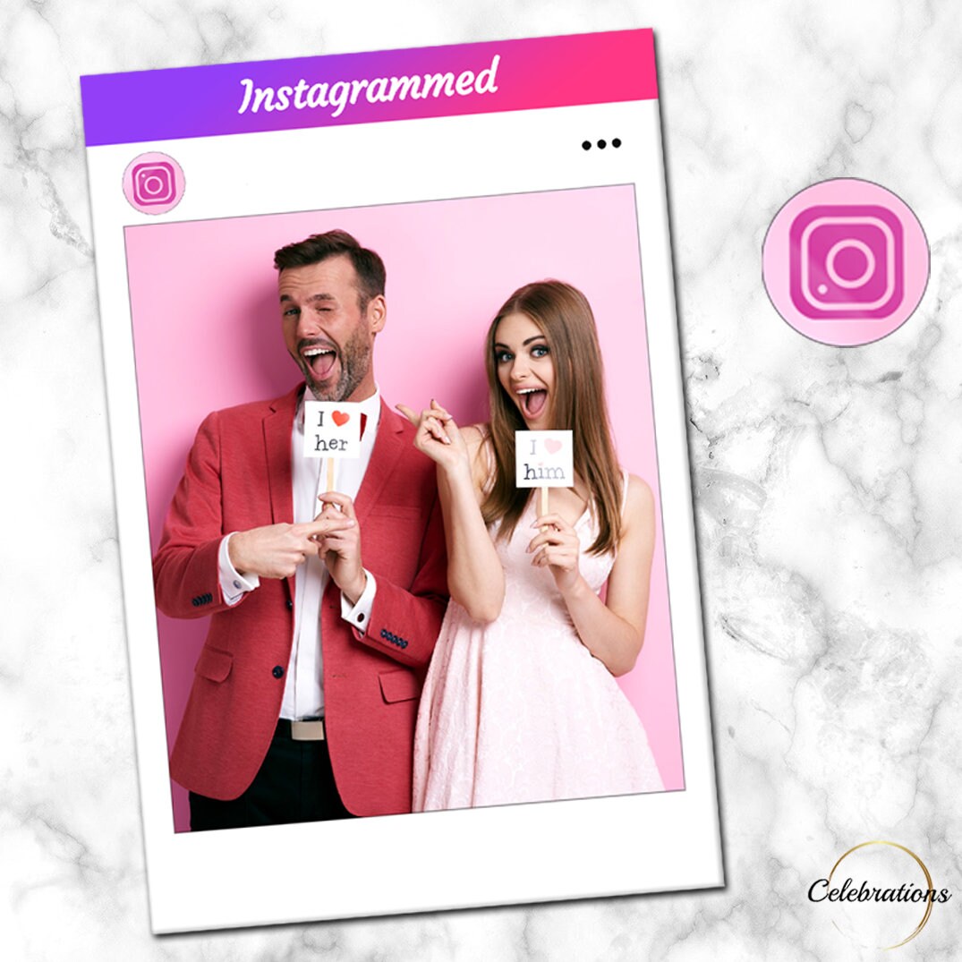 Instagram Themed Template Set Photo Booth Overlay Kids, Teens or Adult ...
