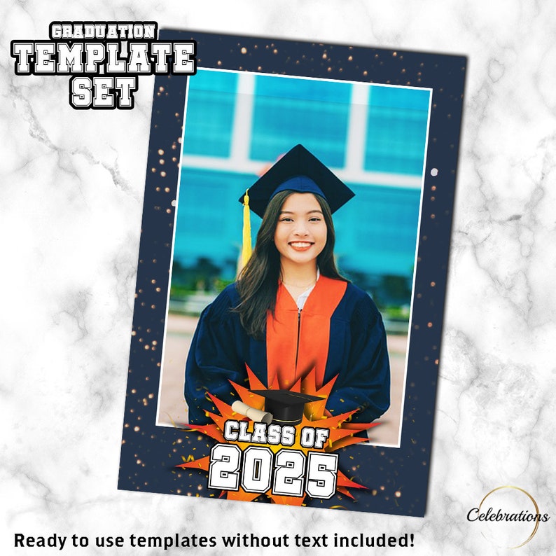Graduation Photo Booth Template Set, PNG PSD (digital Download) - Etsy