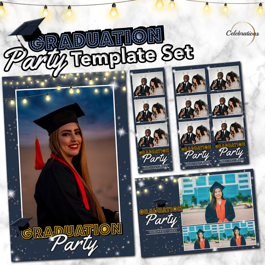 Graduation Party Template Set, Photo-booth Overlay, Graduations ...