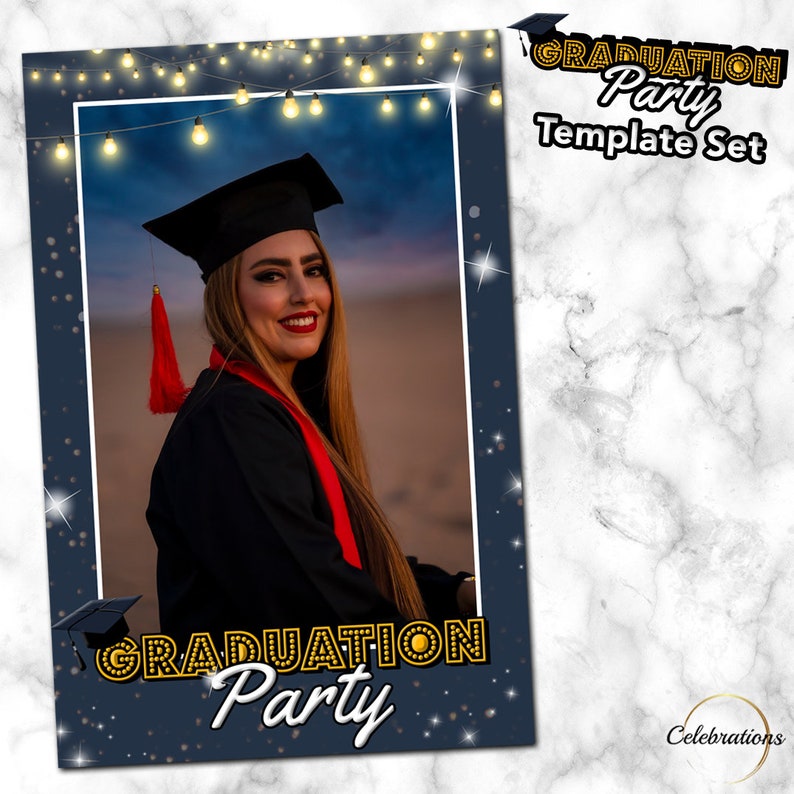 Graduation Party Template Set, Photo-booth Overlay, Graduations ...