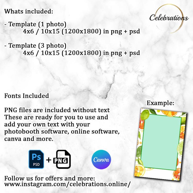 Tutti Frutti Theme Photobooth Template | Tropical Fruit Lime Theme ...