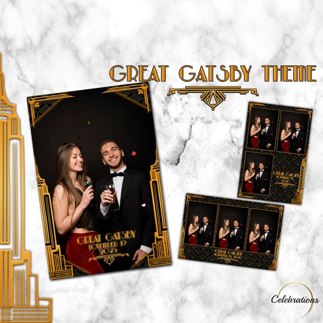 Great Gatsby 1920s Photo Booth Template Set | 4x6/10x15 6x4/15x10 ...