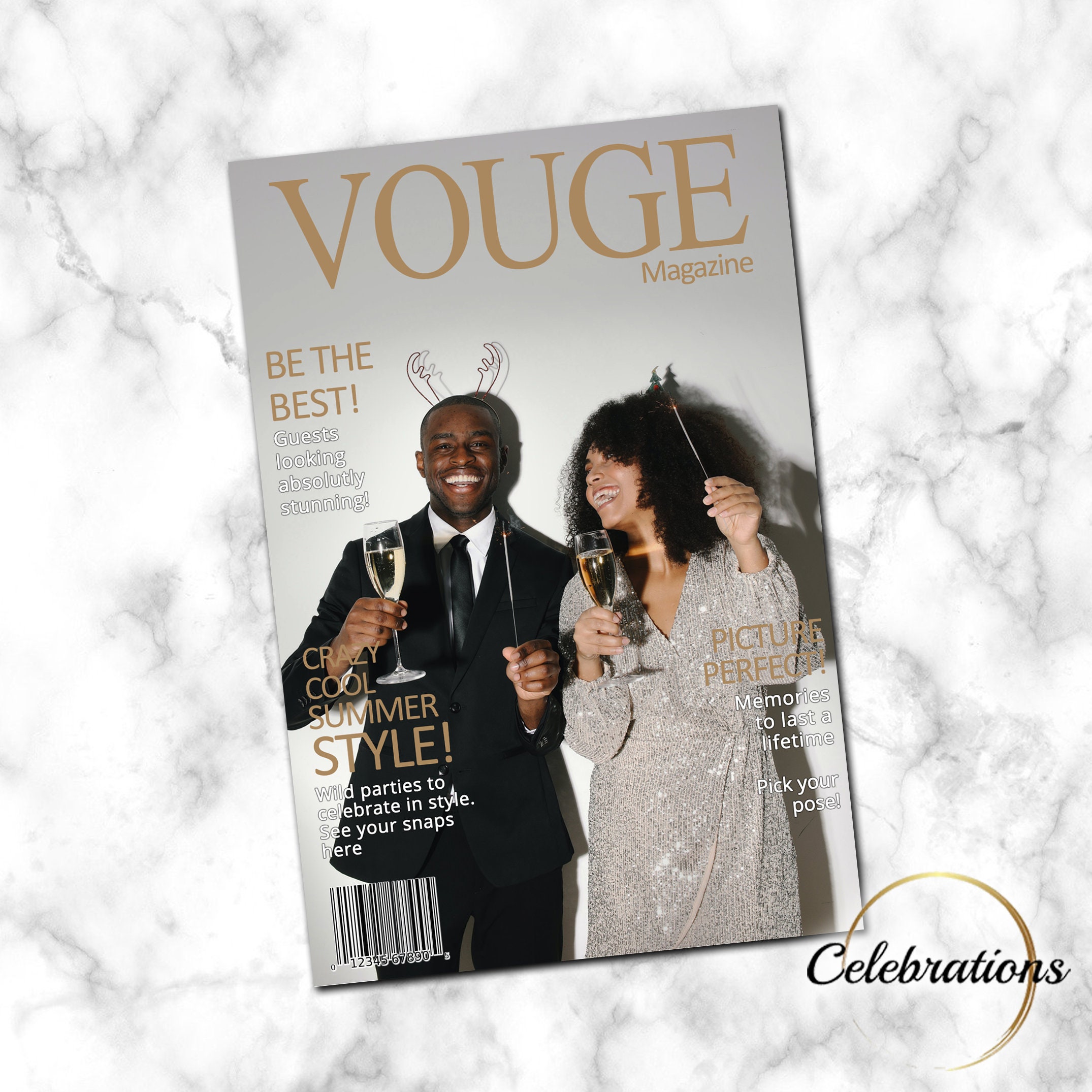 Glamour Magazine Cover 4x6 / 10x15 Photo Booth Template | Custom ...