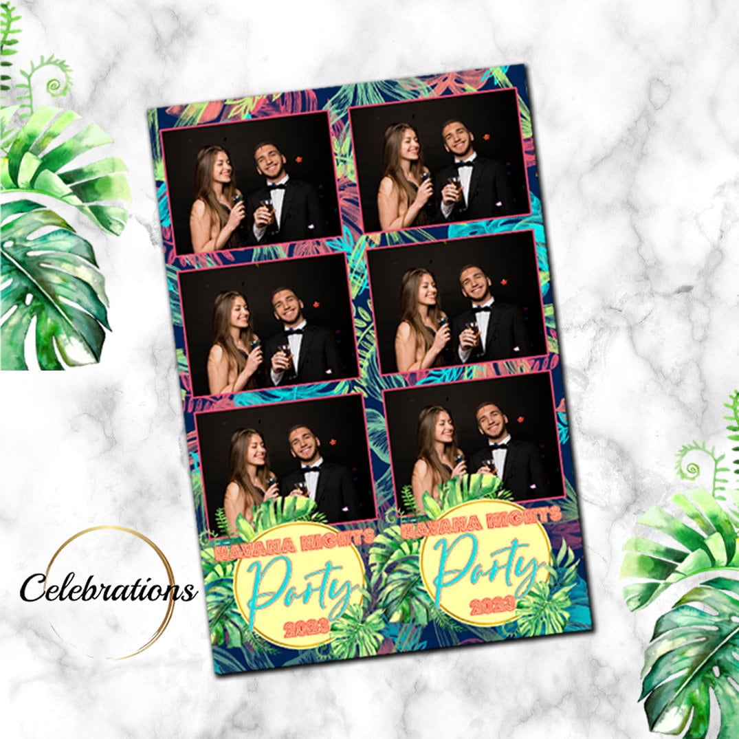 Cubantropical Photobooth Template | Havana Theme | 4x6 10x15 2x6 5x15 ...
