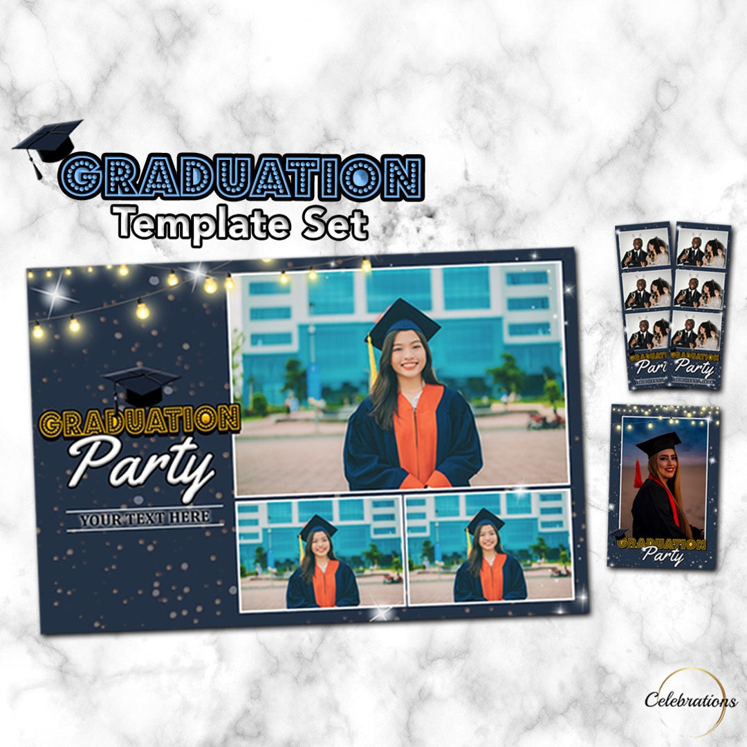 Graduation Party Template Set, Photo-booth Overlay, Graduations ...