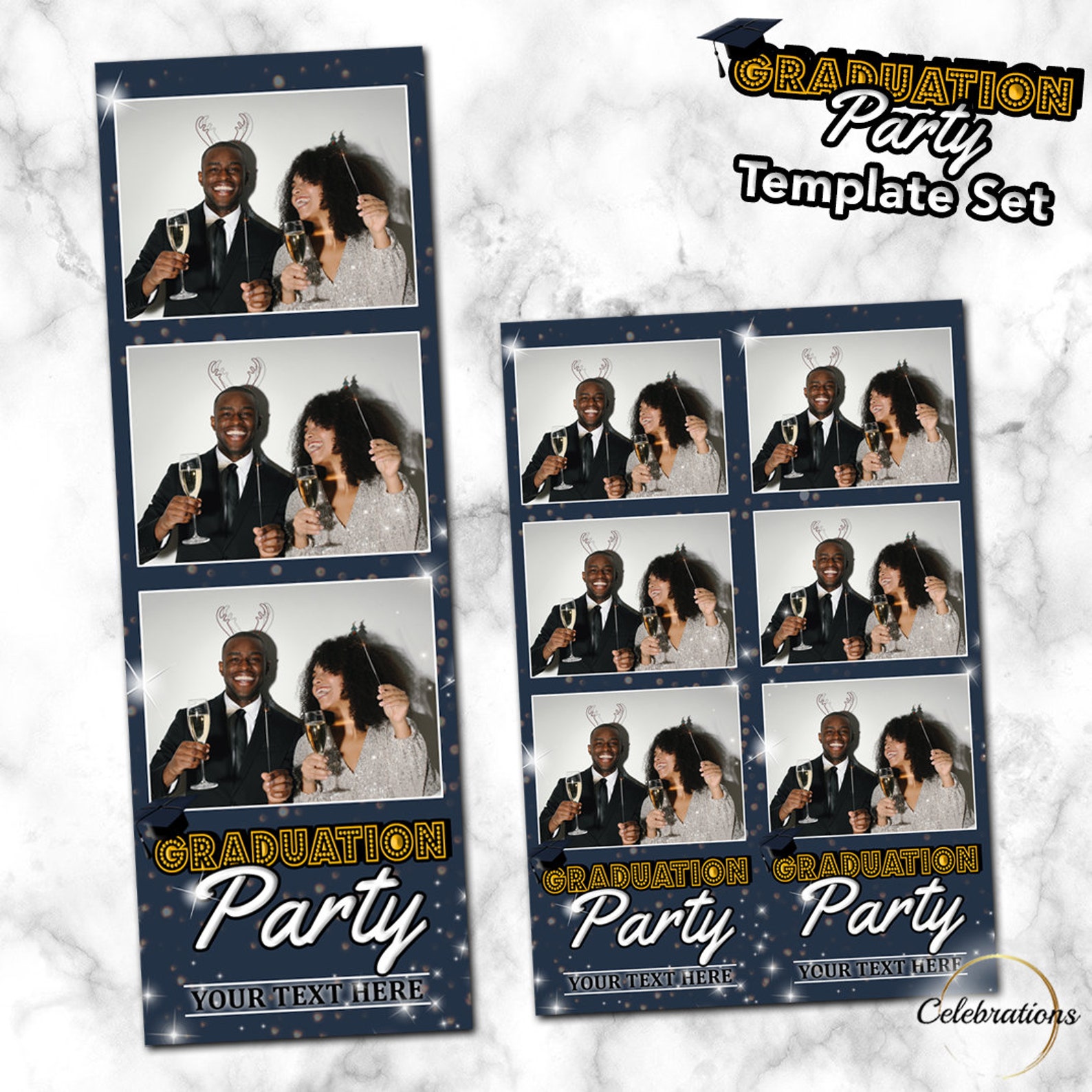 Graduation Party Template Set, Photo-booth Overlay, Graduations ...