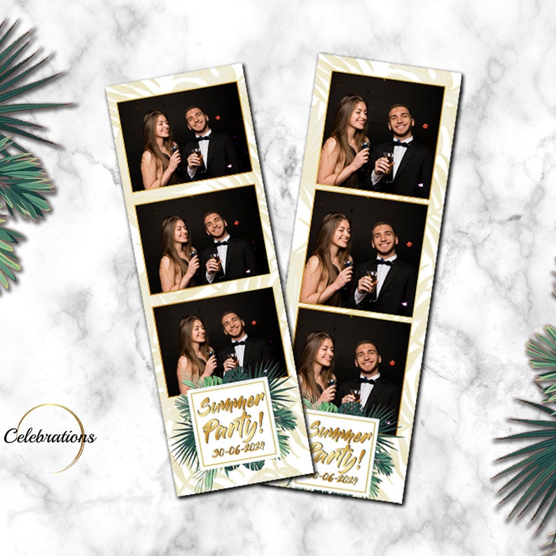 Summer Tropical Photo Booth Template | Png & PSD | Leaves Palm Template ...