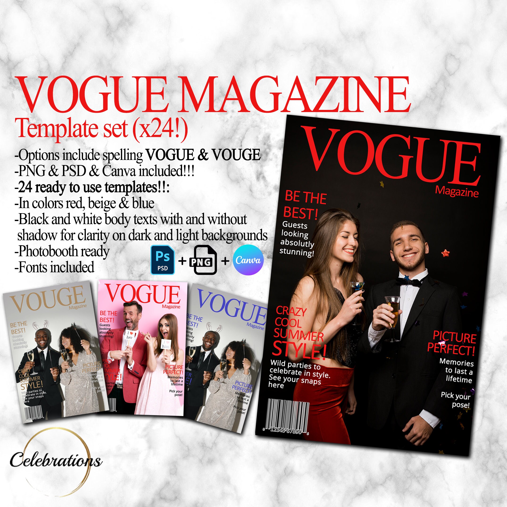 Magazine Cover Bundle 4x6 / 10x15 Templates | Custom Magazine Cover ...