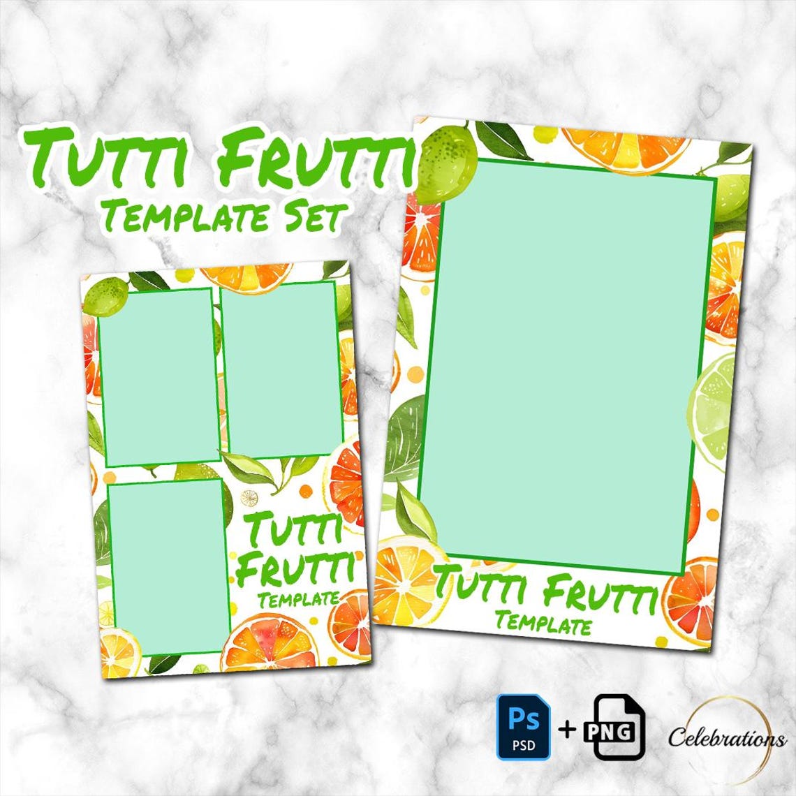 Tutti Frutti Theme Photobooth Template | Tropical Fruit Lime Theme ...
