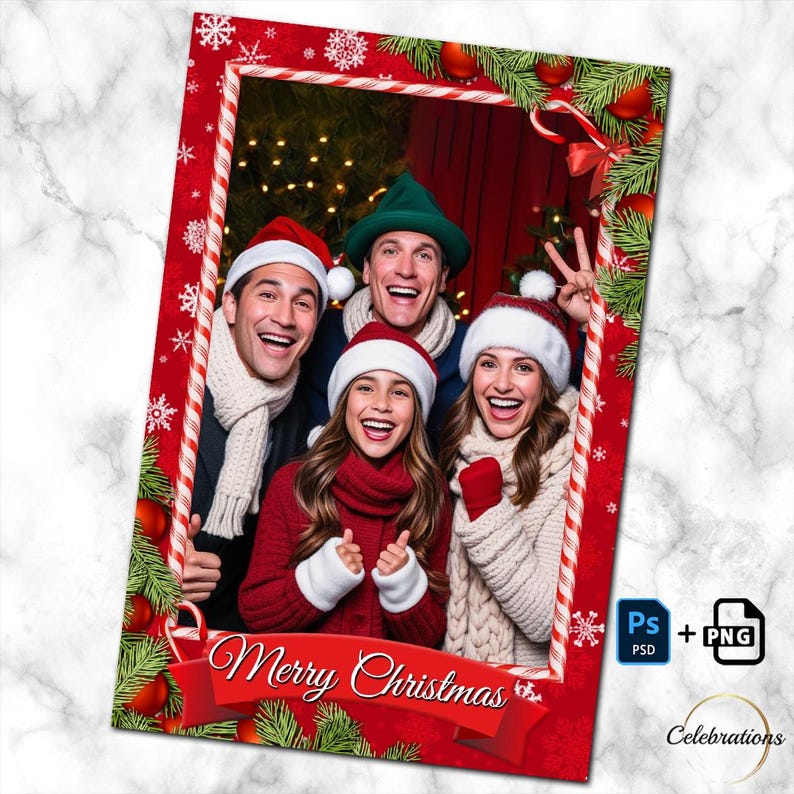 Christmas Photo Booth Template Set | Christmas Holidays Candy Cane ...