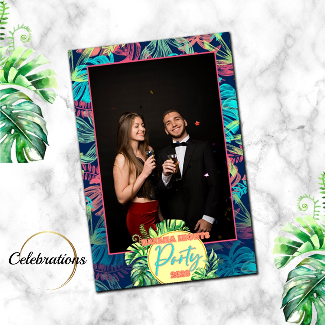 Cubantropical Photobooth Template | Havana Theme | 4x6 10x15 2x6 5x15 ...