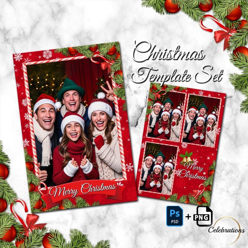 Christmas Photo Booth Template Set | Christmas Holidays Candy Cane ...
