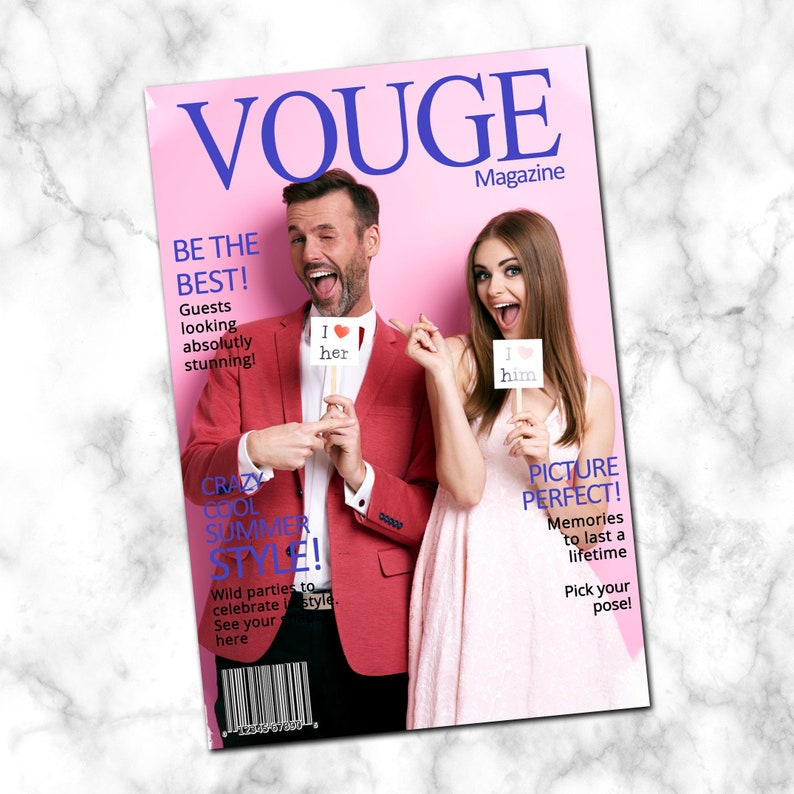 Glamour Magazine Cover 4x6 / 10x15 Photo Booth Template | Custom ...