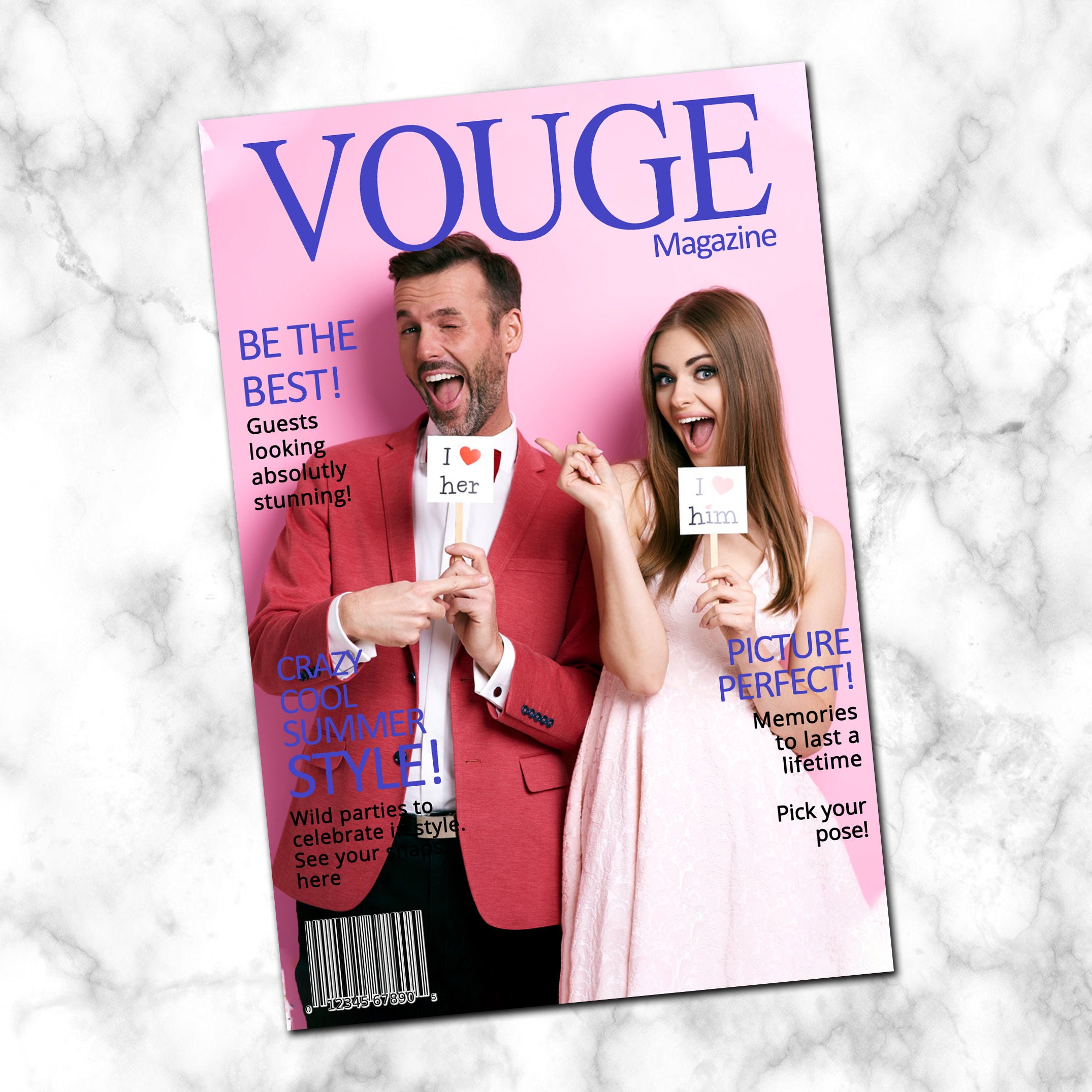 Glamour Magazine Cover 4x6 / 10x15 Photo Booth Template | Custom ...