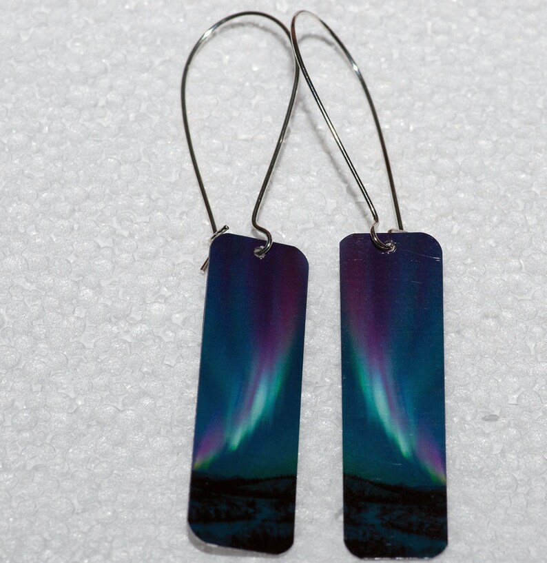 Northern Lights Earrings, Turquoise With Magenta, Lightweight, Free ...