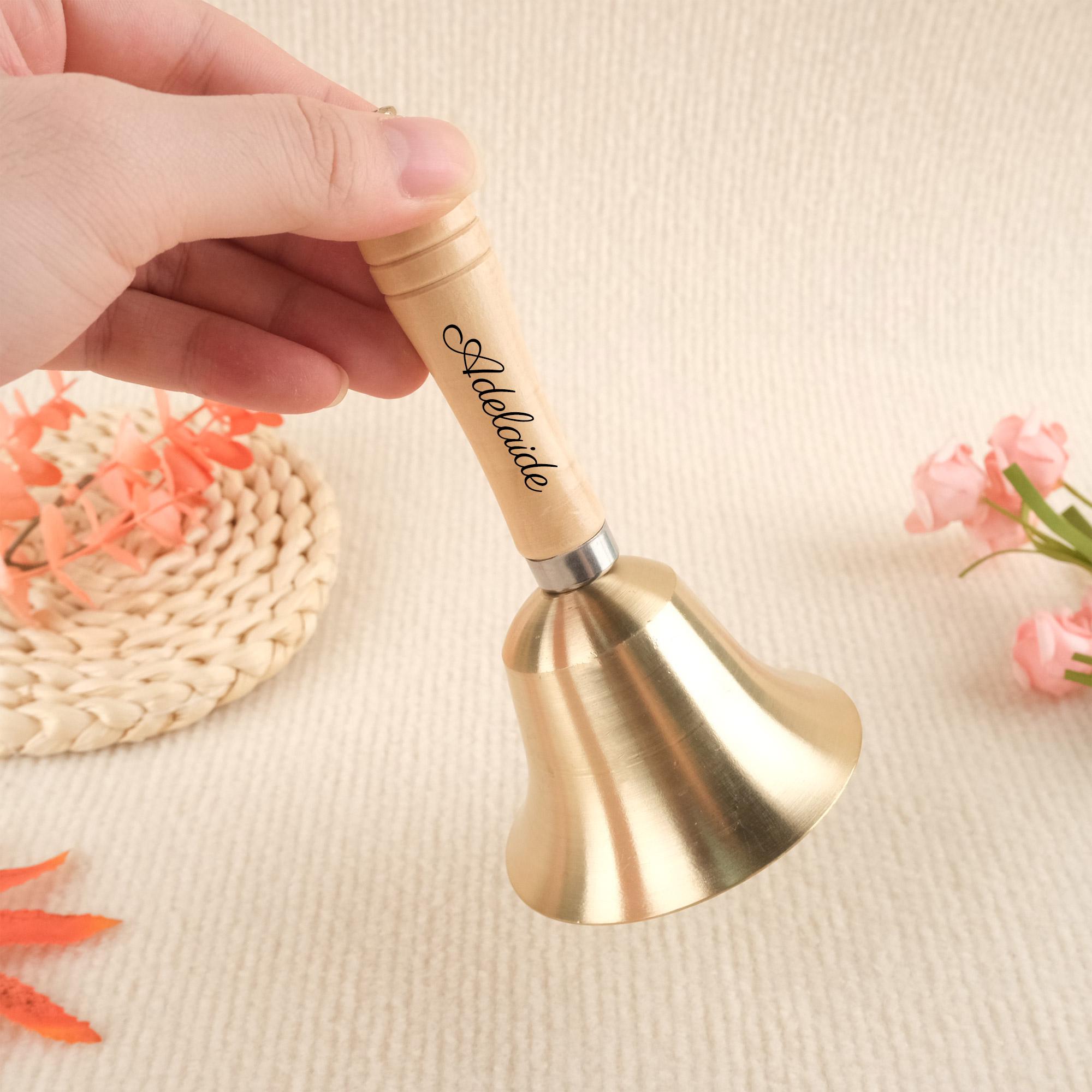 Personalized Carved Wooden Bell, Teacher Bell, Carved Dinner Bell ...