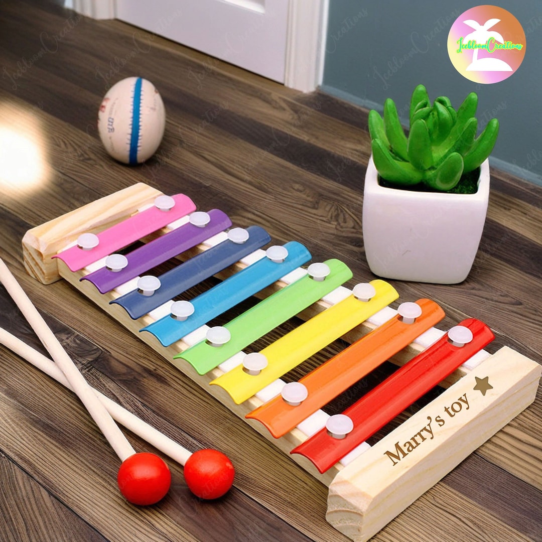 Personalised Wooden Xylophone Toy, Custom Percussion Sets, Wooden Baby ...