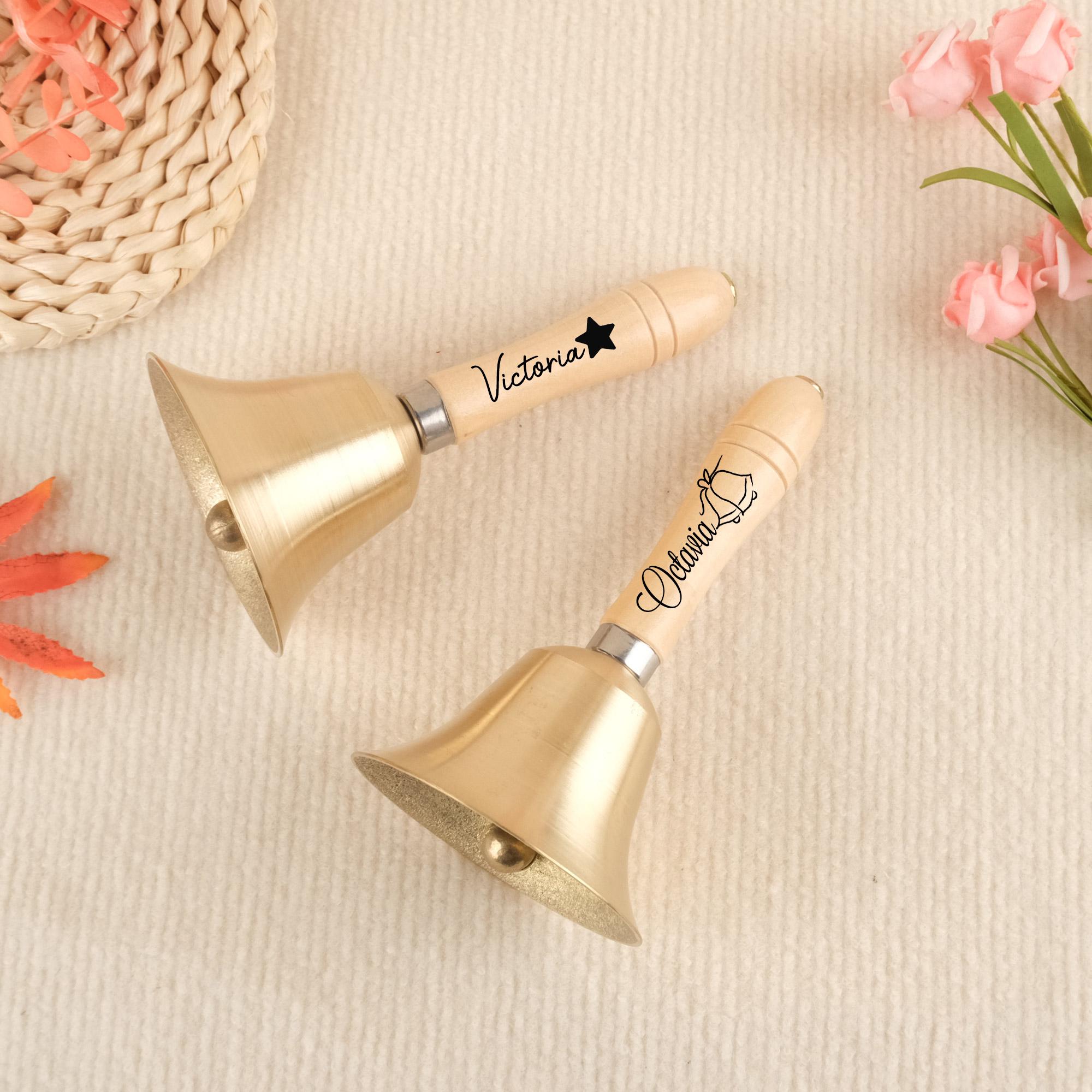 Personalized Carved Wooden Bell, Teacher Bell, Carved Dinner Bell ...