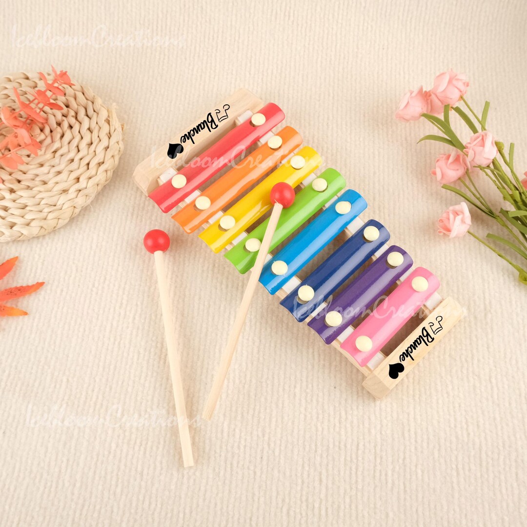Personalized Wooden Xylophone, Montessori Wooden Toys, Baby Toys, 1st ...