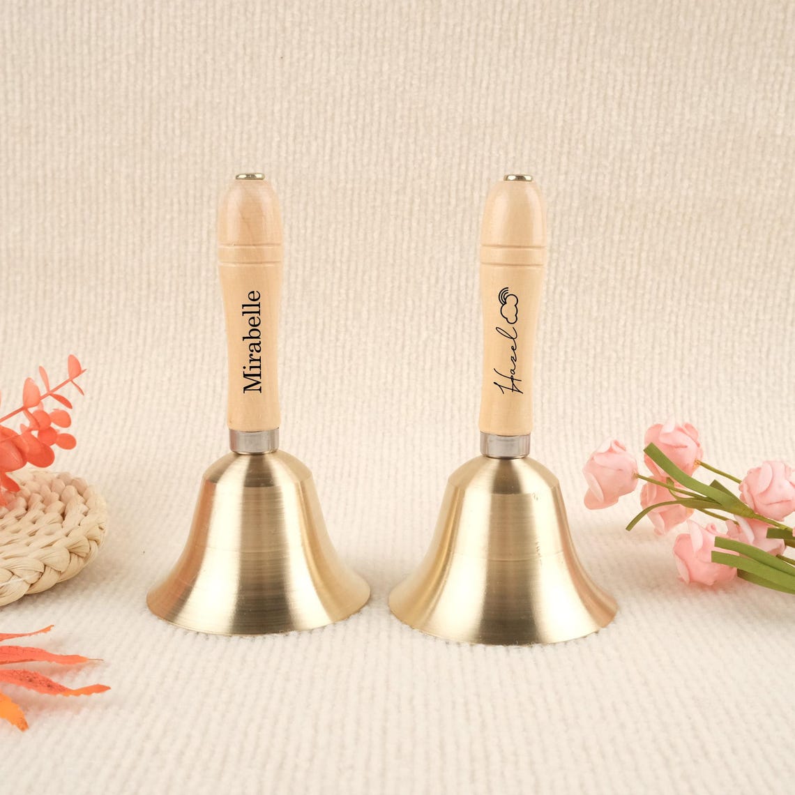 Personalized Carved Wooden Bell, Teacher Bell, Carved Dinner Bell ...