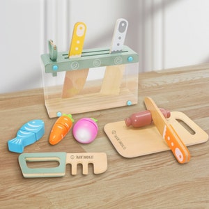 Custom Wooden Children's Kitchen Dishes Set, Child Cutting Board Wooden ...