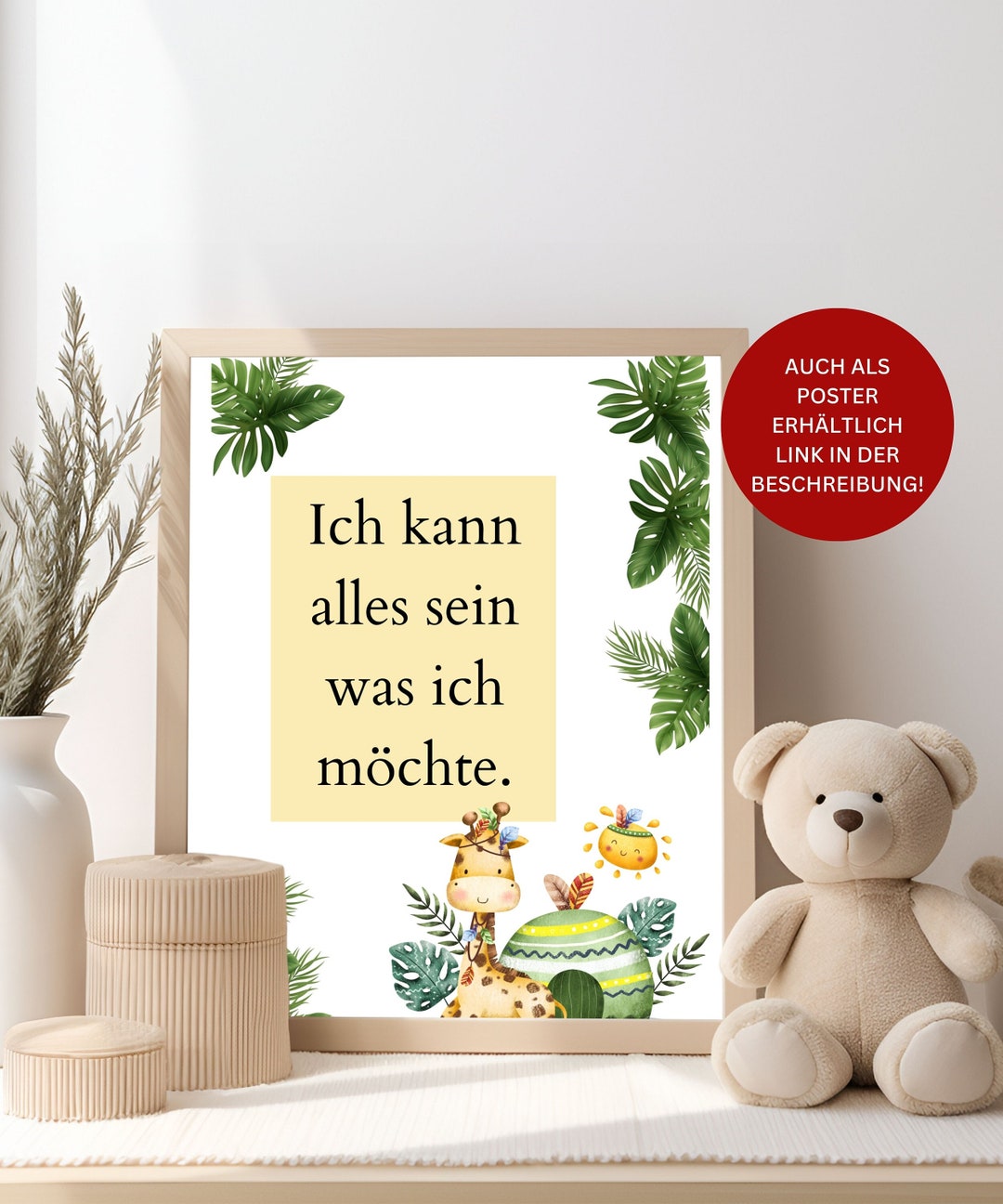 Affirmation Poster Indian Giraffe Poster A4/A3, I Can Be Anything ...