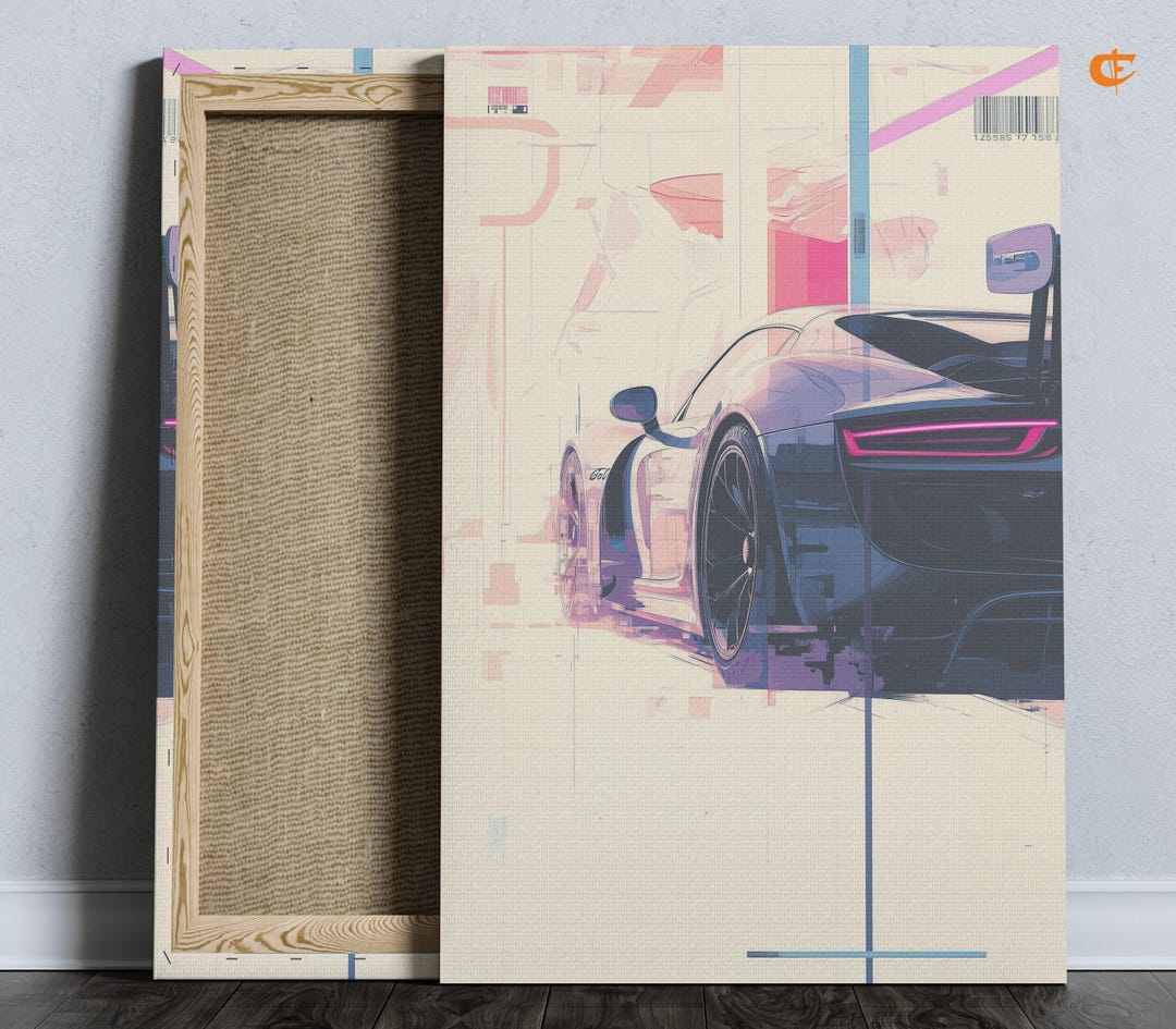 Porsche Hypercar in Bold Cubist Style High-contrast Digital Art ...