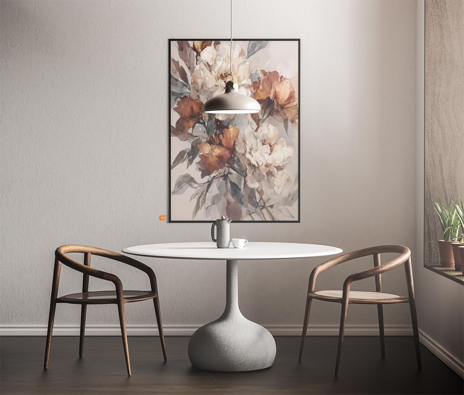 Rustic Floral Bouquet in Garden Painting Vintage Botanical Art Soft ...