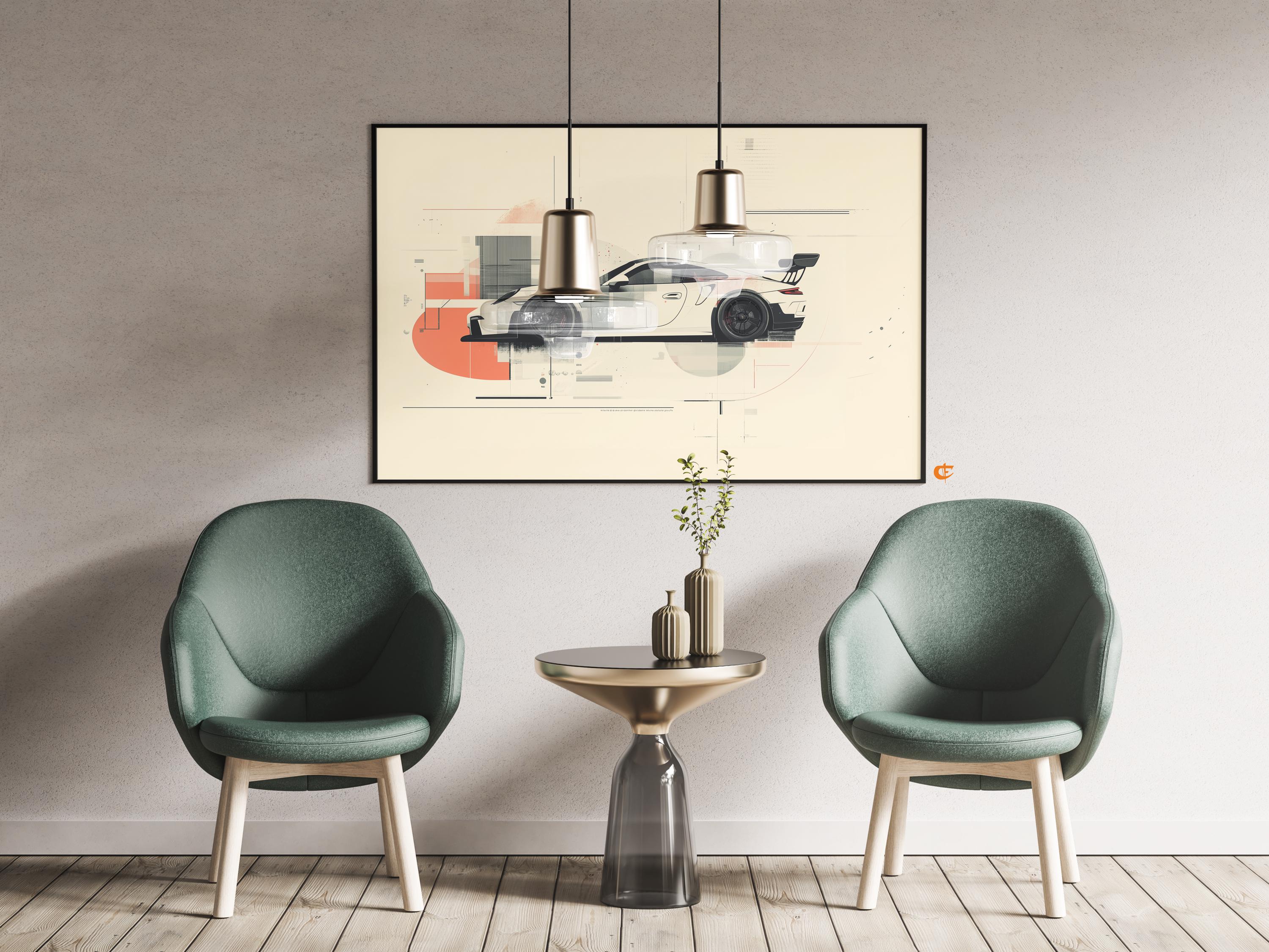 Minimalist High-detail Porsche 911 Studio Render - Porsche Wall Art ...