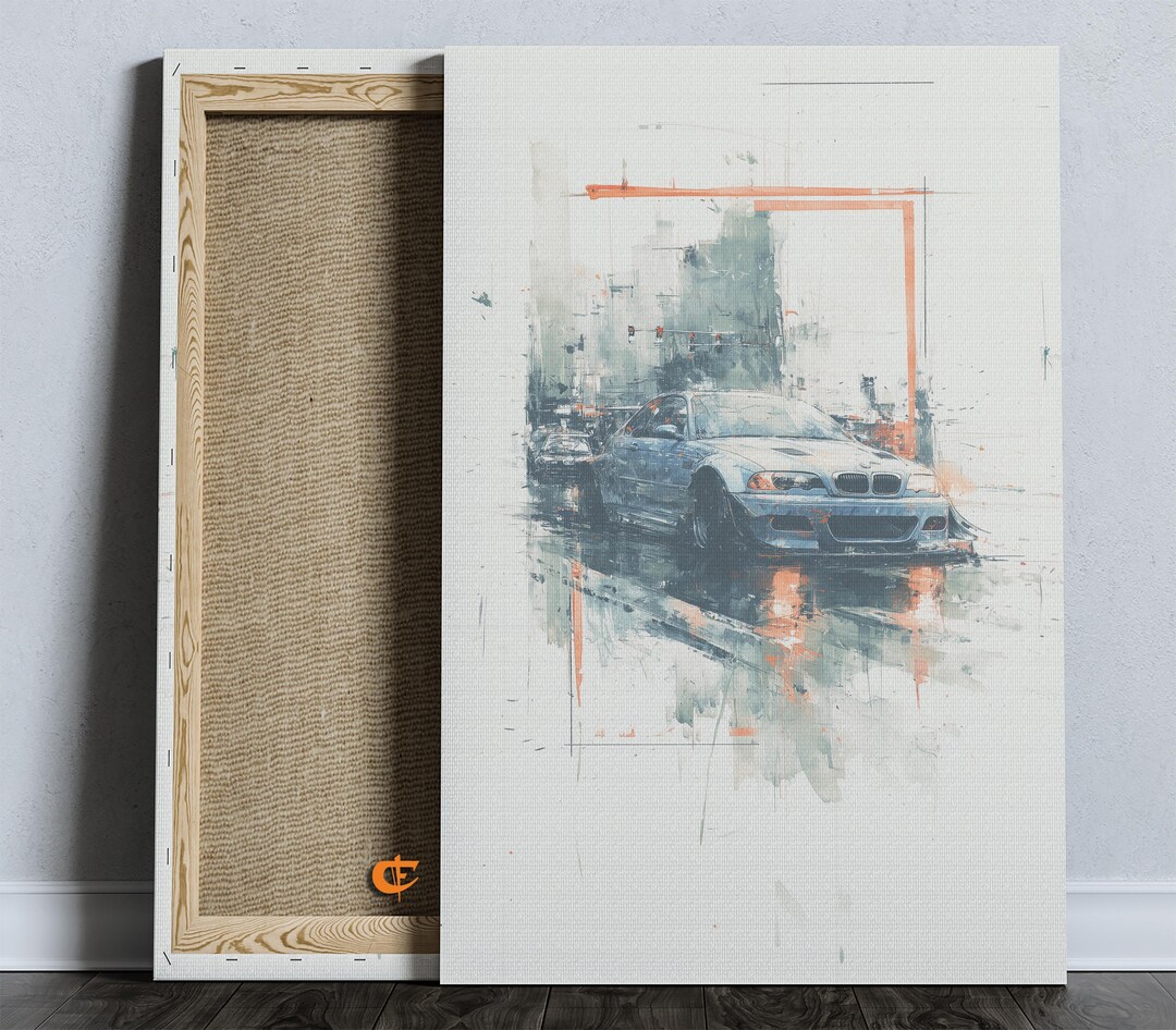 BMW M3 GTR Watercolor Painting Dynamic Motorsport Art, Vintage Racing ...