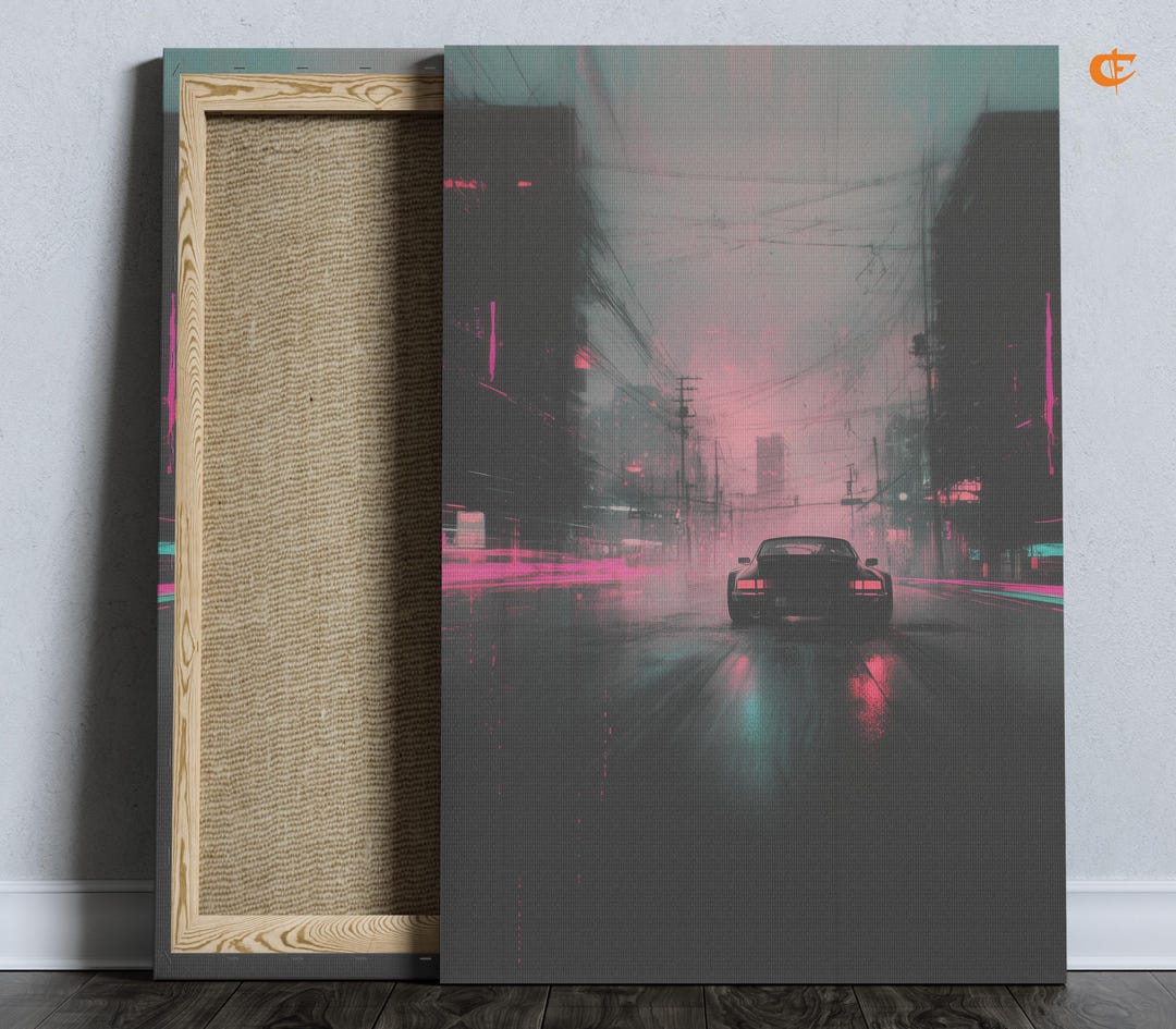 Porsche 930 Turbo Cyberpunk Cityscape - Neon Night Drive, Retro ...