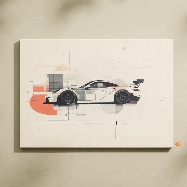 Minimalist High-detail Porsche 911 Studio Render - Porsche Wall Art ...