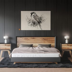 Rustic Sparrow Pencil Sketch Printable Bird Wall Art Charming Nature ...