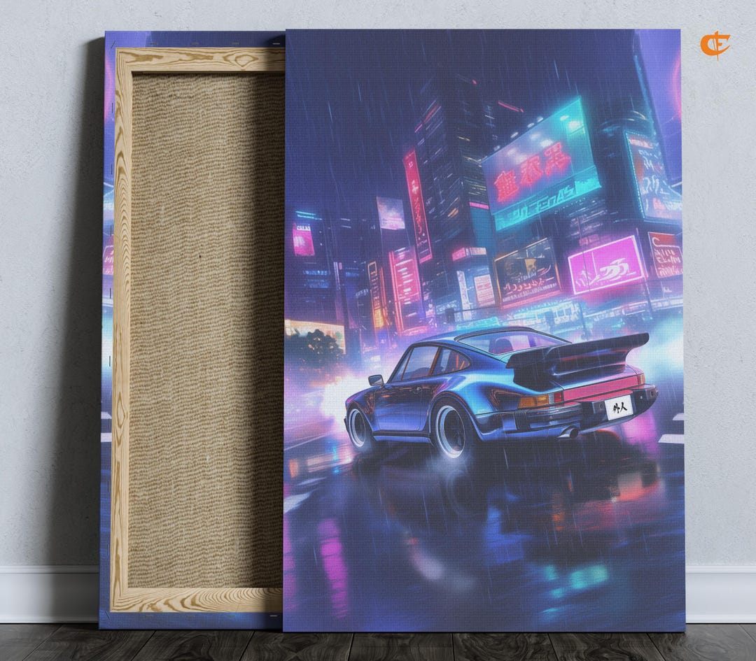 Porsche 930 Turbo Racing Through Neon City - Cyberpunk 80s Aesthetic ...