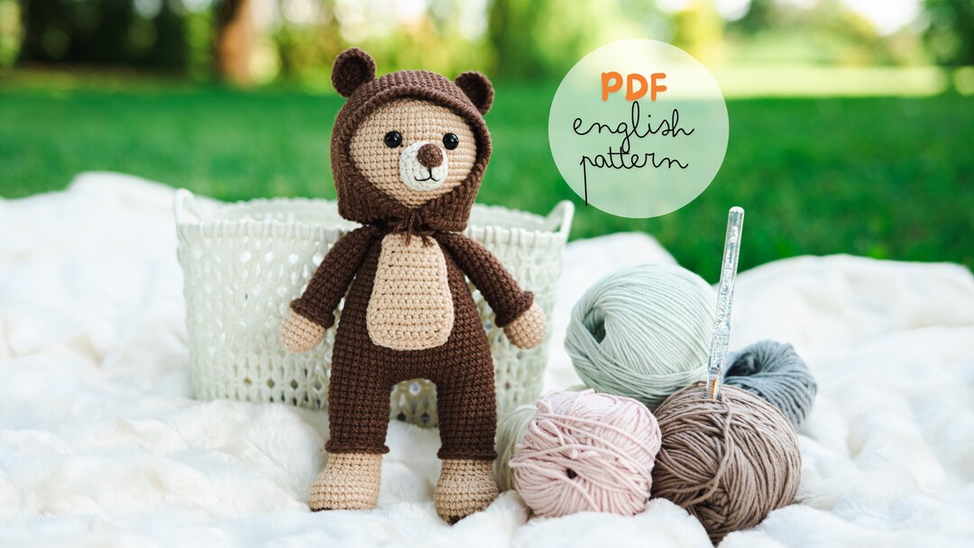 Handmade Crochet Bear Toy Pattern DIY Amigurumi Teddy PDF, Easy Crochet ...