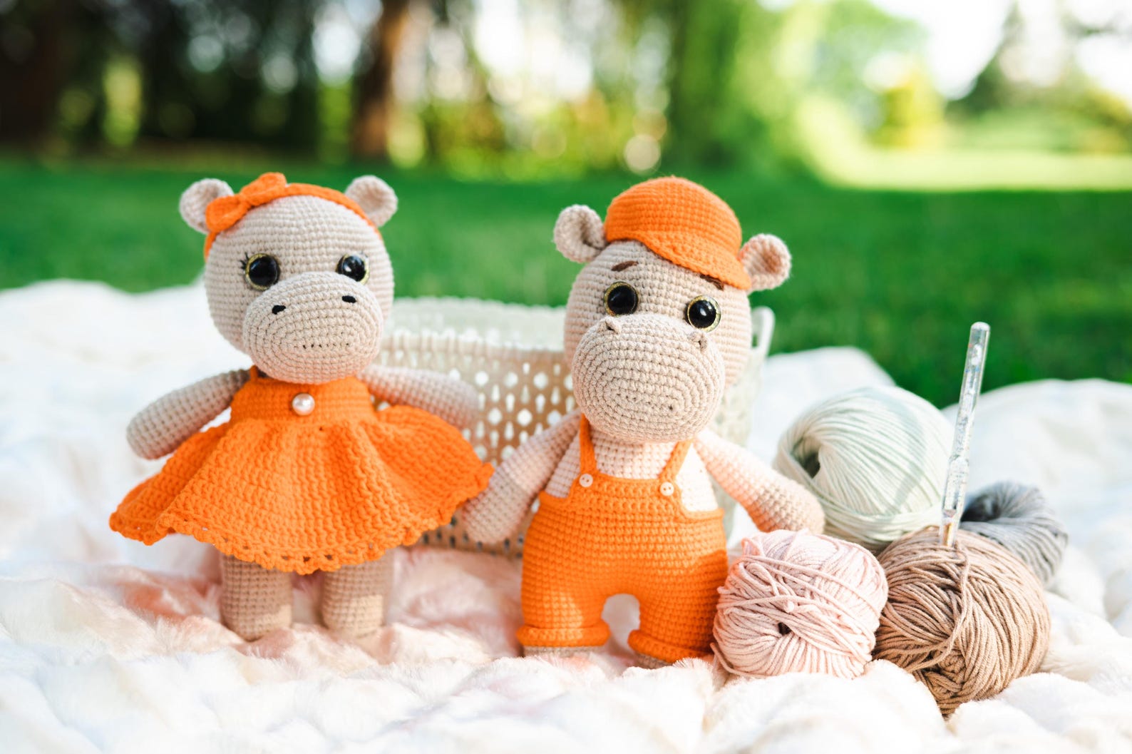Handmade Crochet Hippo Duo Pattern DIY Amigurumi Hippos PDF, Fun ...