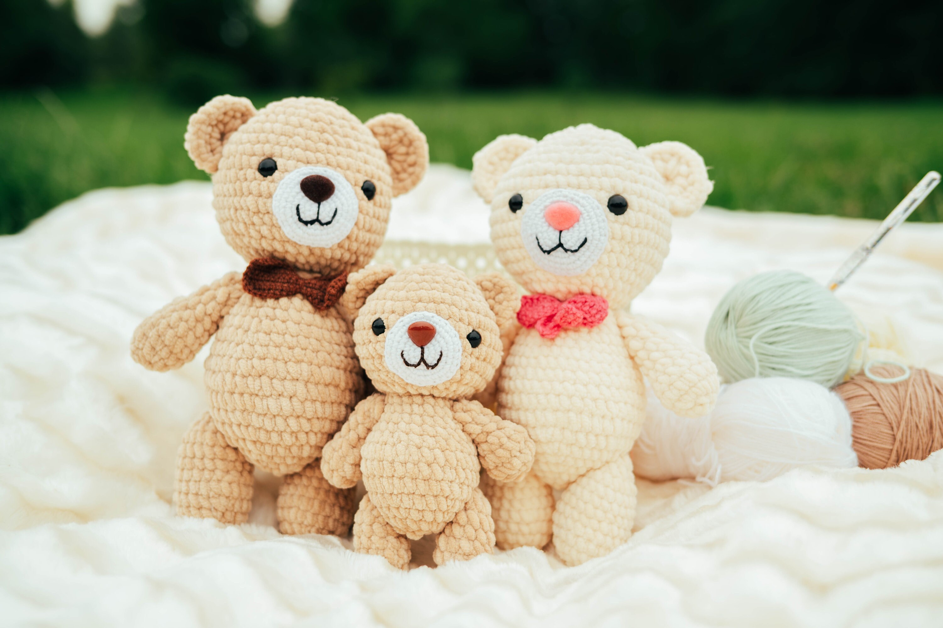 Beginner Crochet BEAR FAMILY Pattern Easy Amigurumi Bears, Simple Plush ...