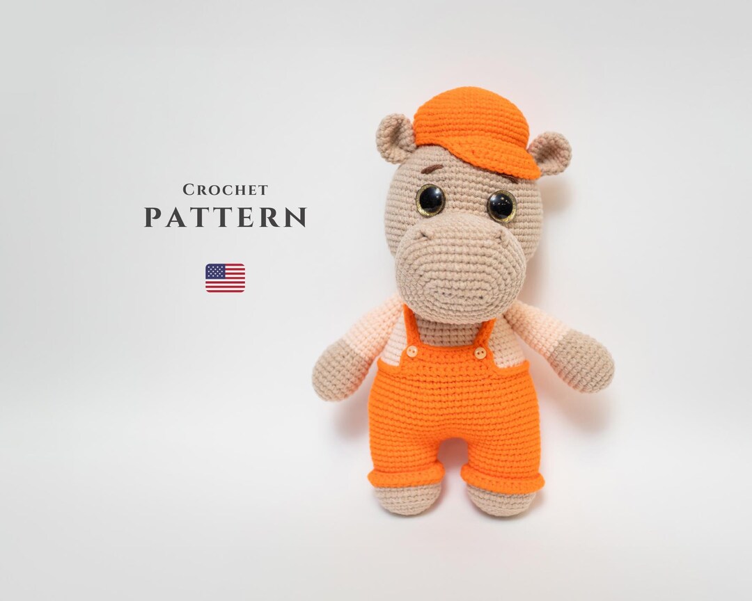 Handmade Crochet Hippo Toy Pattern - DIY Amigurumi Hippo PDF, Simple ...