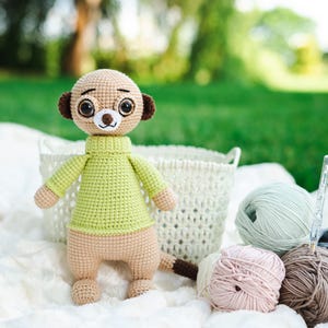 Handmade Crochet Meerkat Toy Pattern - DIY Amigurumi Meerkat PDF, Fun ...