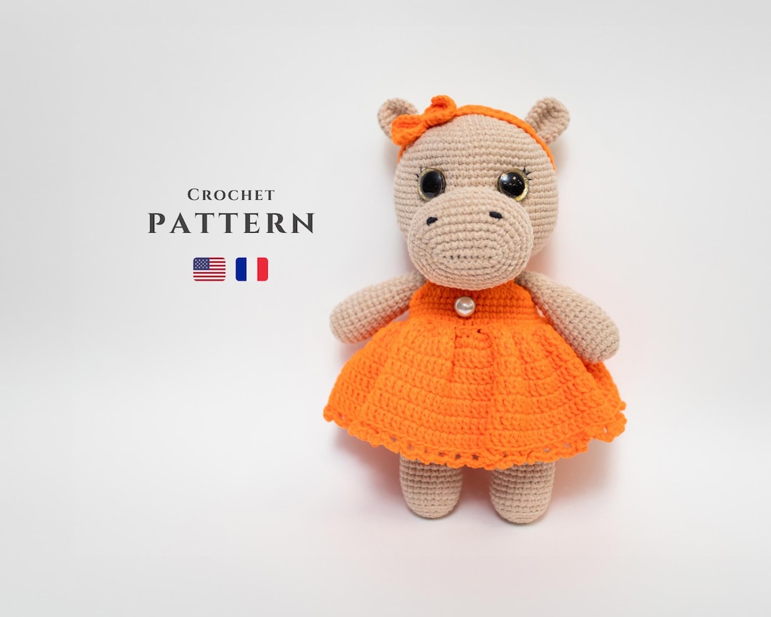 Handmade Crochet Hippo Toy Pattern - DIY Amigurumi Hippo PDF, Easy ...