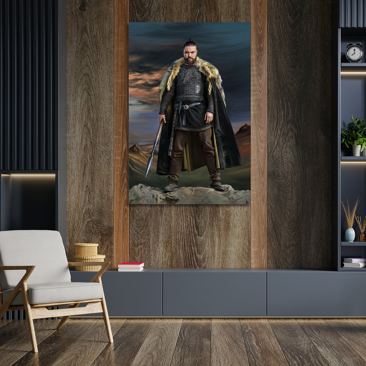 Custom Viking Portrait From Photo, Personalized Viking Gifts for Men ...