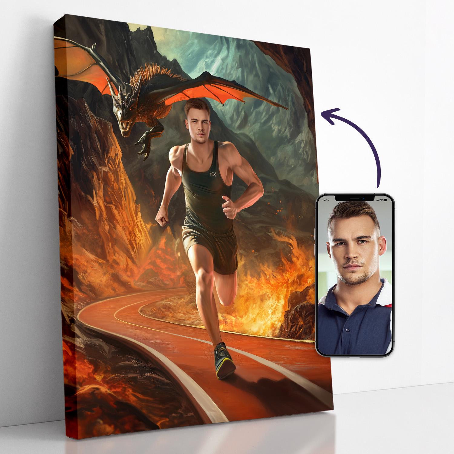 Custom Runner Portrait From Photo, Epic Gift for Marathon Lovers ...