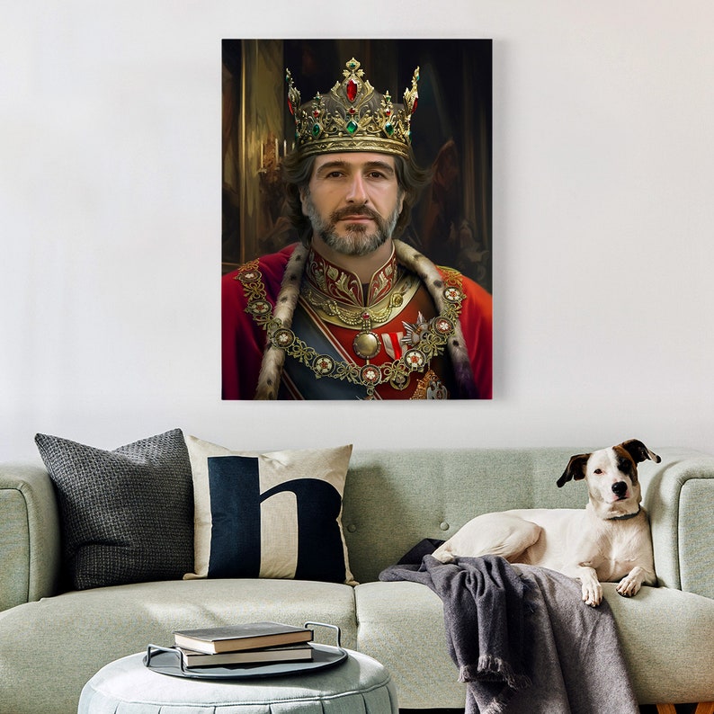 Custom Royal Portrait From Photo, Birthday Gift for Him, Turn Me Royal ...