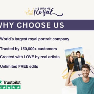 Custom Royal Portrait From Photo, Unique Birthday Gift for Him, for Dad ...